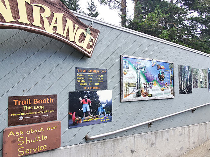 The entrance signage &ndash; where your wallet gets lighter but your day gets considerably more interesting. Worth every penny!