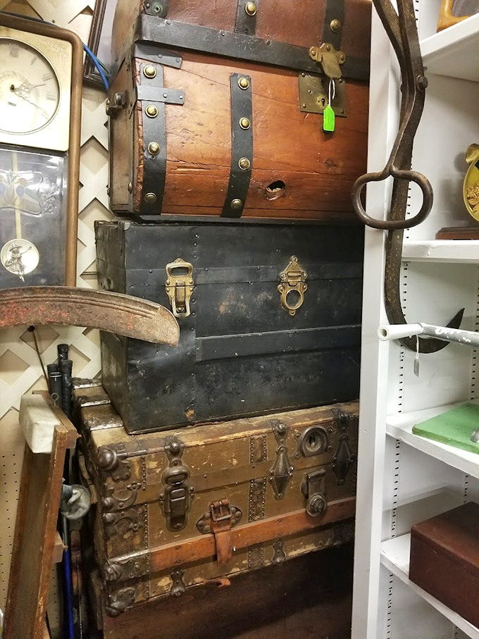 Vintage luggage that's traveled more miles than a flight attendant, still ready for one more adventure.