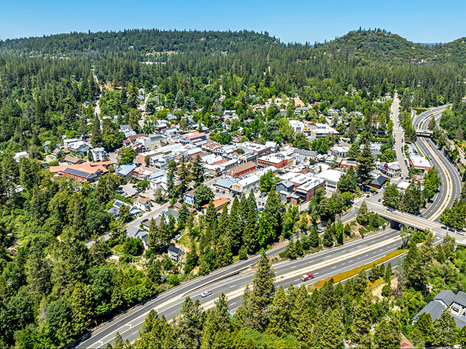 Nevada City's Victorian buildings and tree-lined streets create a perfect Gold Rush postcard.