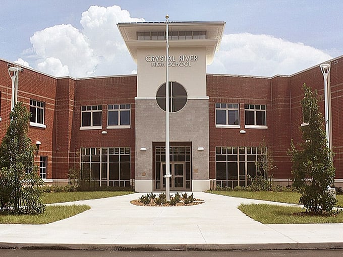 Crystal River High School anchors this nature-loving community where students learn that the best classroom often has no roof.