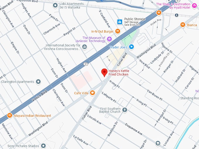 16 honey's kettle fried chicken map