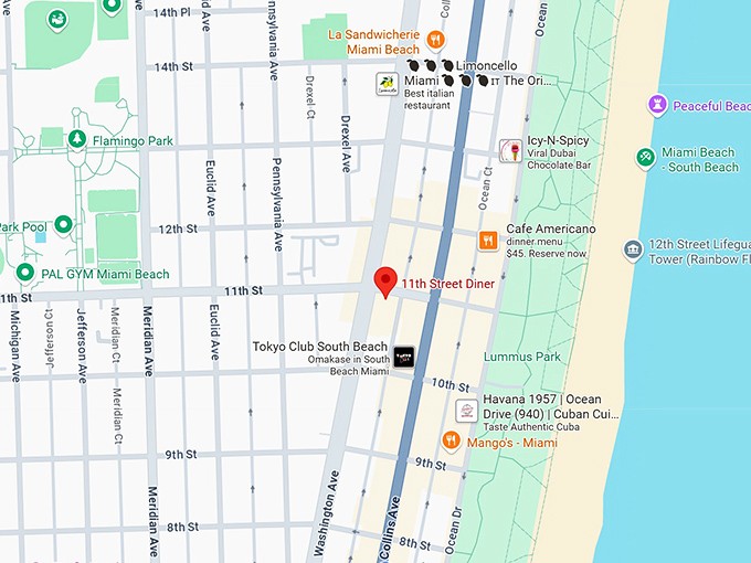 11th street diner map