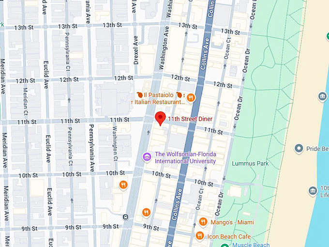 16. 11th street diner map