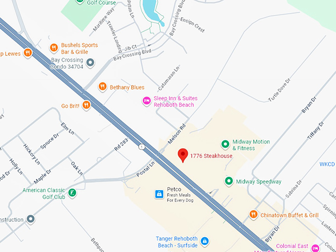 16. 1776 steakhouse map