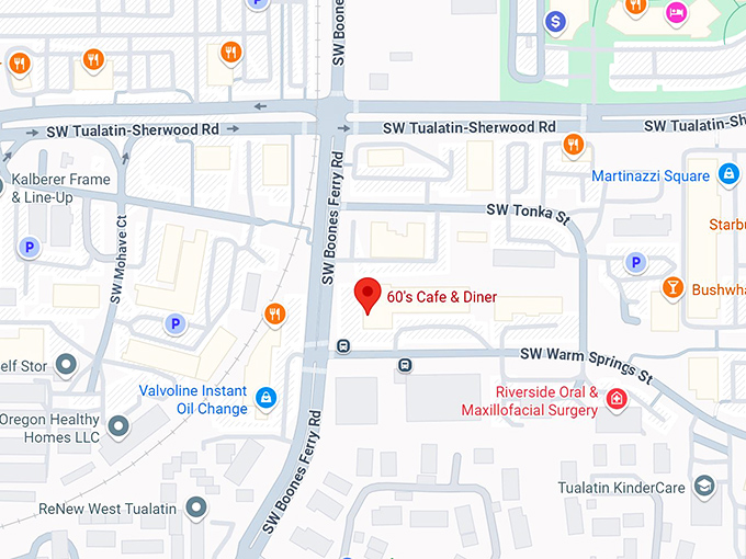 16. 60's cafe & diner map