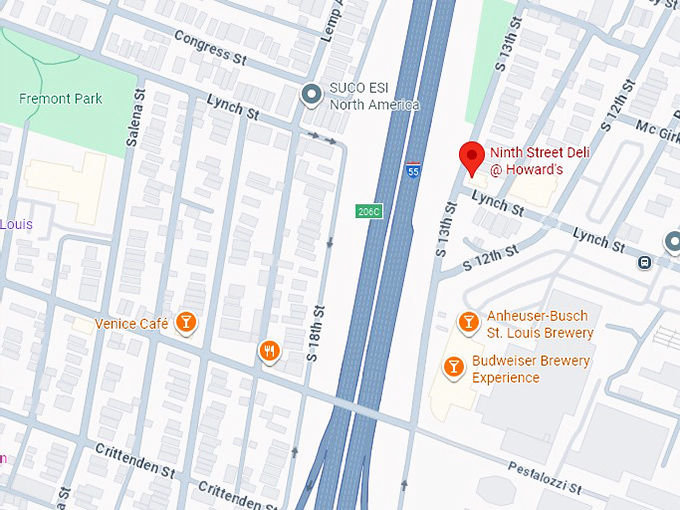 16. 9th street deli at howard&rsquo;s map