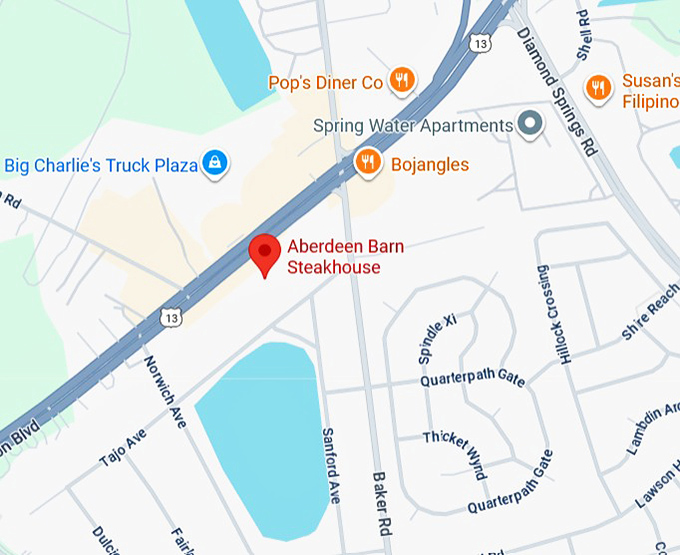 16. aberdeen barn steakhouse map