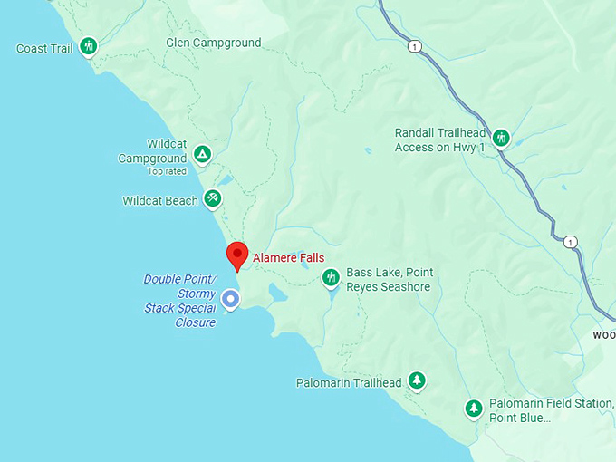 16. alamere falls point reyes national seashore map