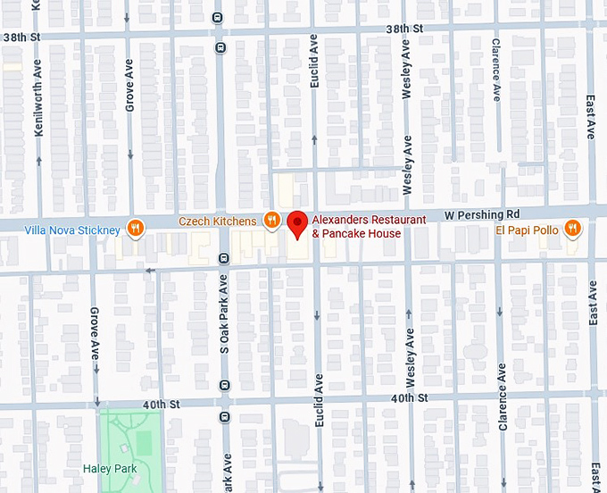 16. alexanders restaurant & pancake house map
