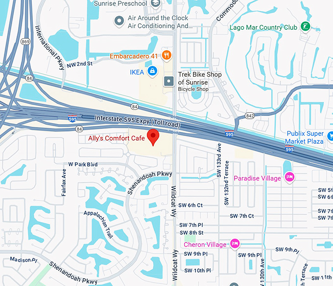 16. ally's comfort cafe map