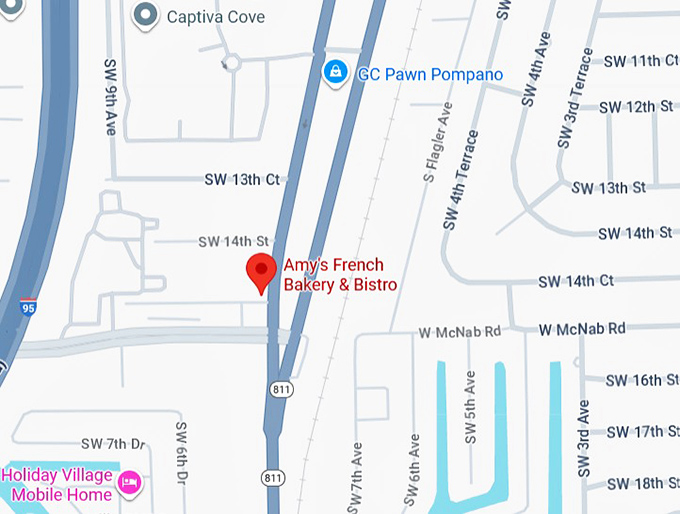 16. amy's french bakery & bistro map