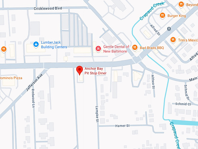 16. anchor bay pit stop diner map