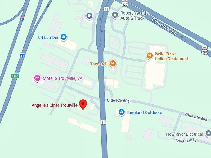 16. angelle's diner troutville map