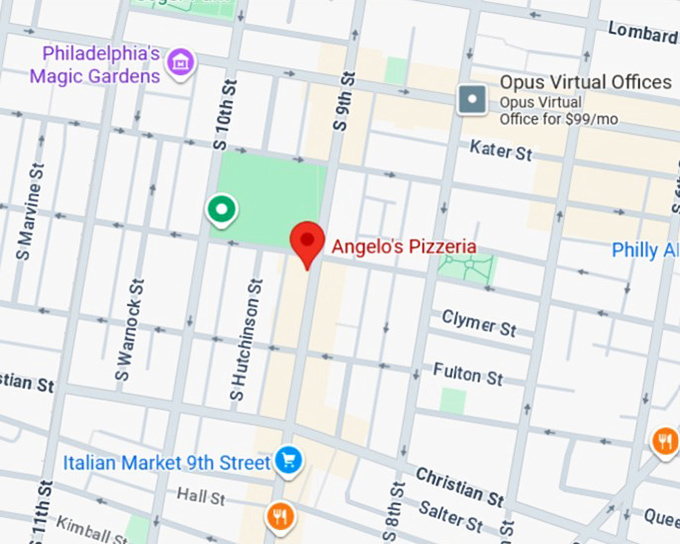 16. angelo&rsquo;s pizzeria map