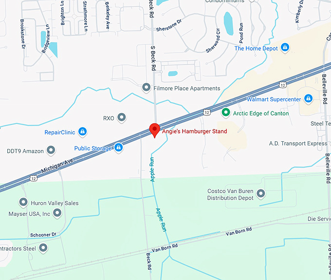 16. angie's hamburger stand map