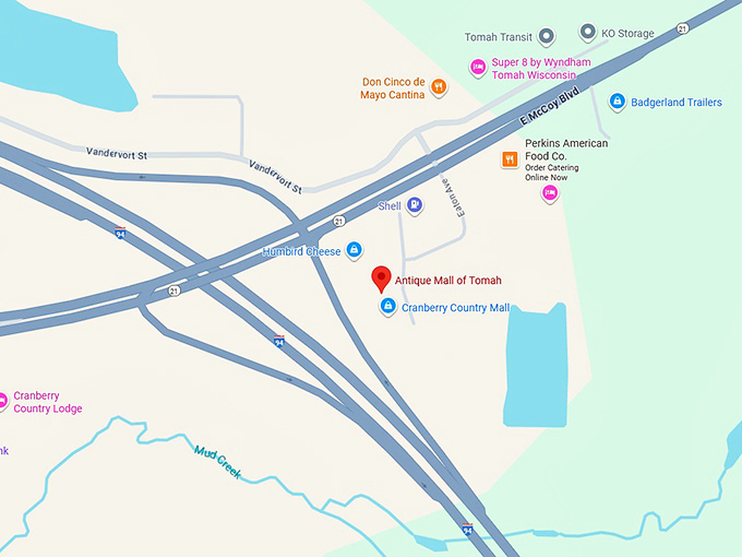 16. antique mall of tomah map