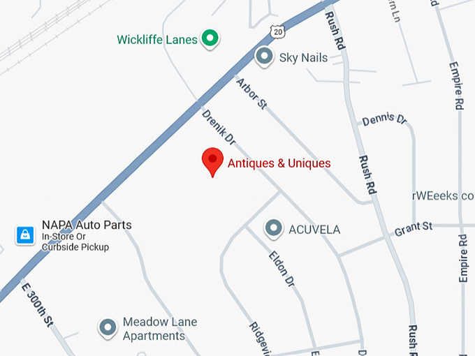 16. antiques & uniques map