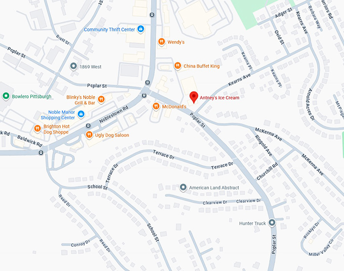 16. antney's ice cream map