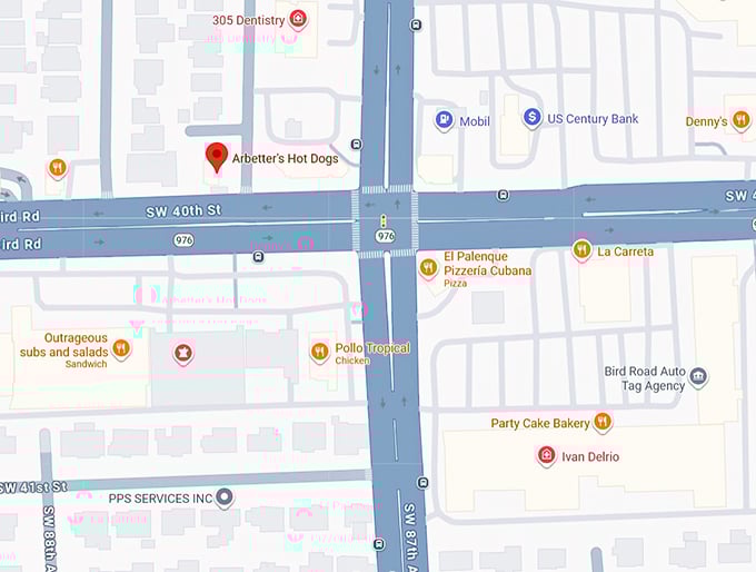 16. arbetter's hot dogs map