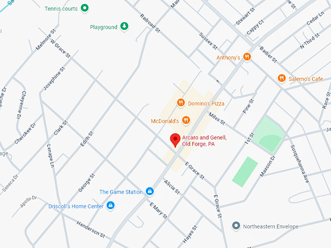 16. arcaro and genell, old forge, pa map