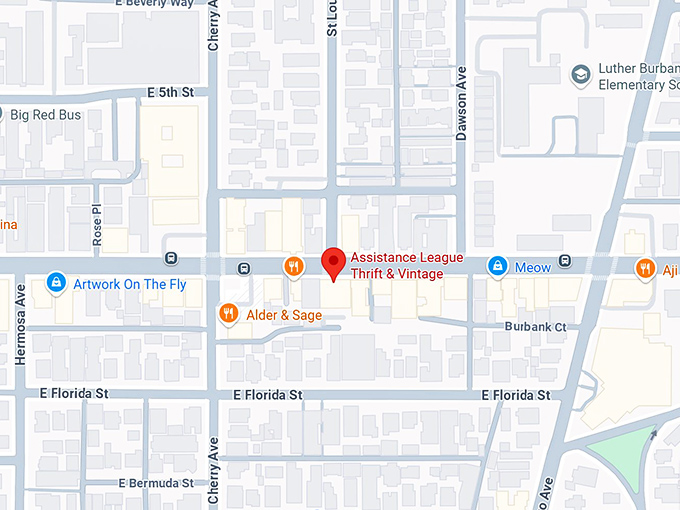 16. assistance league thrift & vintage map