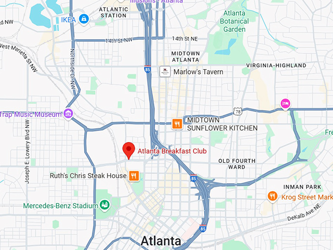 16. atlanta breakfast club map