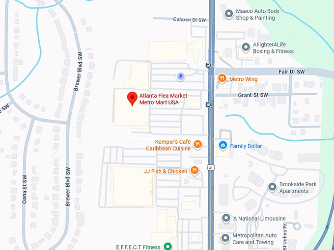 16. atlanta flea market metro mart usa map