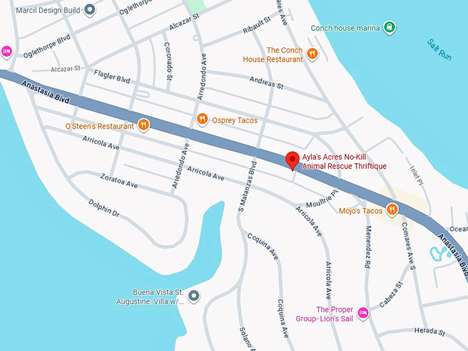 16. ayla's acres no kill animal rescue thriftique map