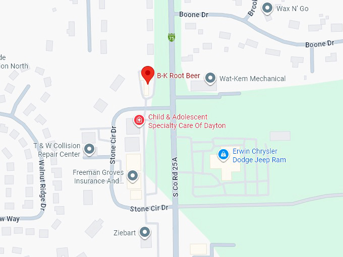 16. b & k root beer stand map