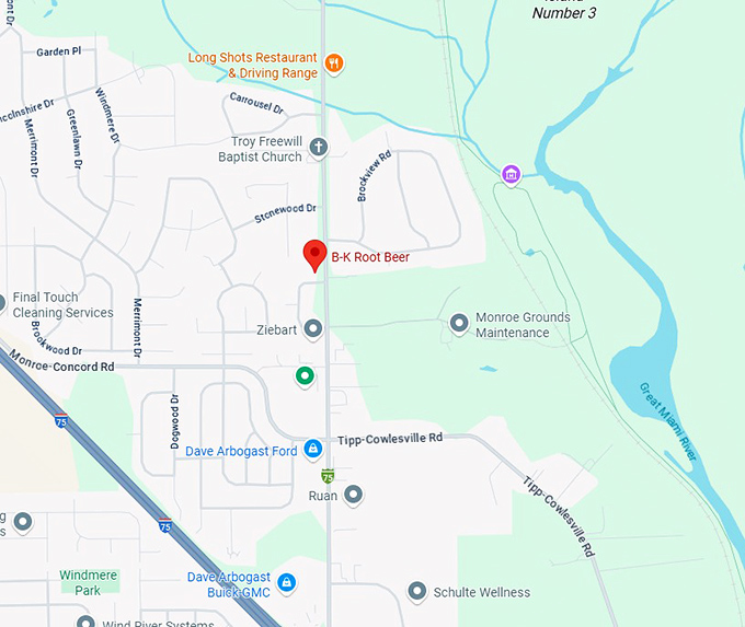 16. b k root beer map