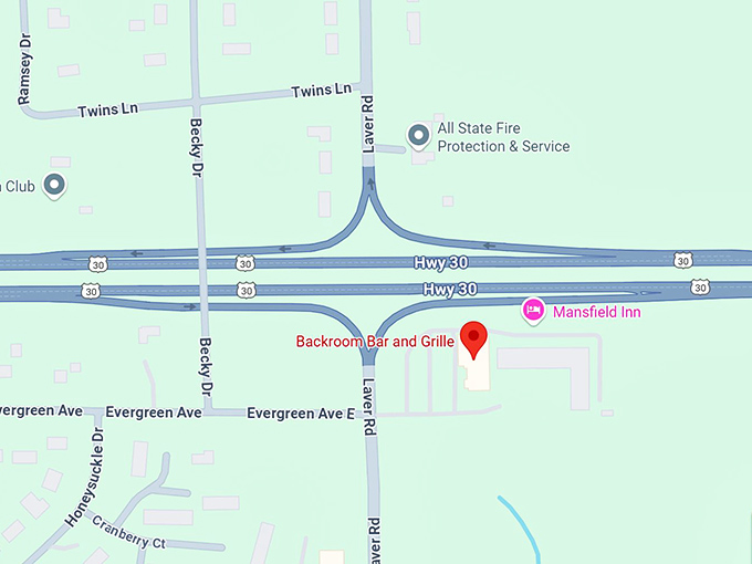 16. backroom bar and grille map