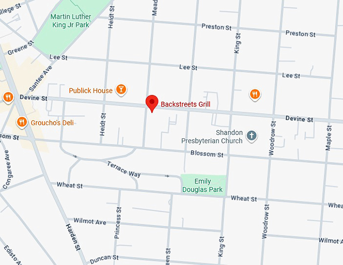 16. backstreets grill map