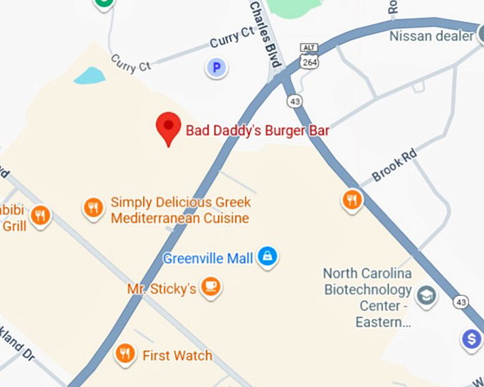 16. bad daddy's burger bar (709 greenville blvd se ste 100) map
