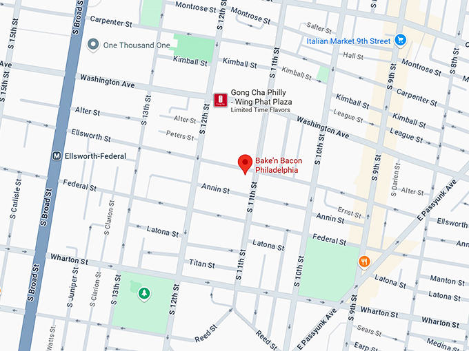 16. bake'n bacon philadelphia map