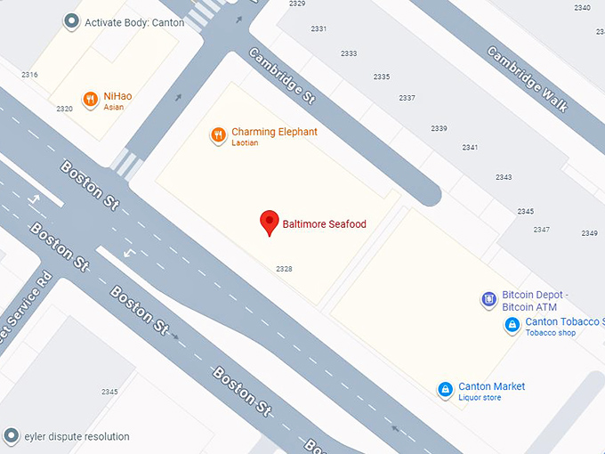 baltimore seafood map