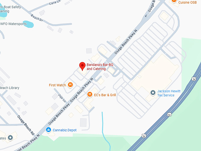 16. bandana's bar b q and catering map