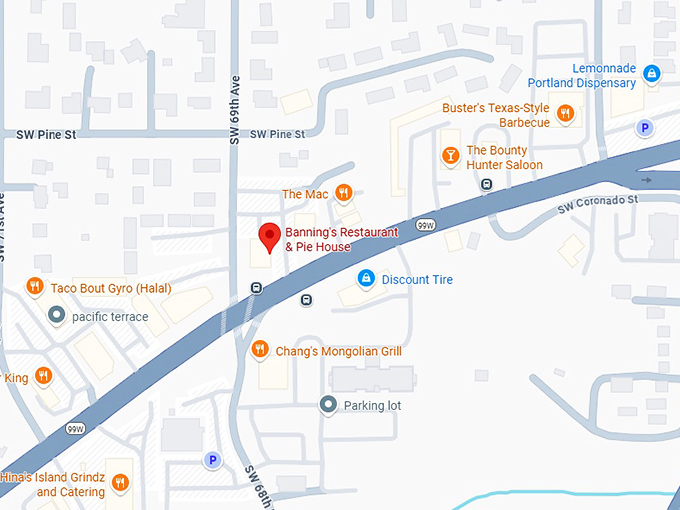 16. banning’s restaurant & pie map