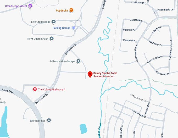 16. barney smith's toilet seat art museum map