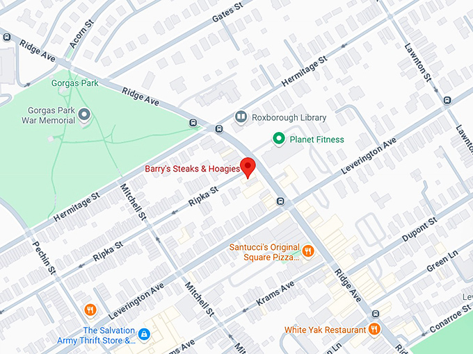 16. barry's steaks & hoagies map