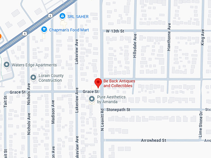 16. be back antiques and collectibles map