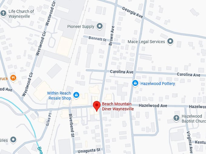 16. beach mountain diner waynesville map