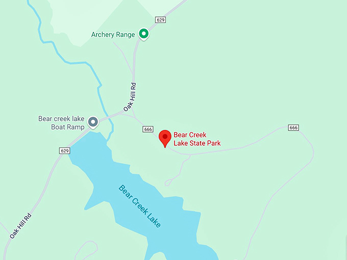 16. bear creek lake state park map