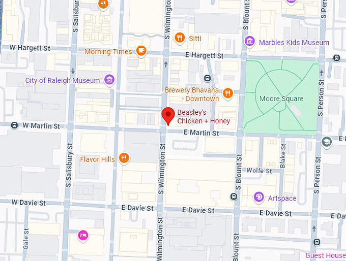 16. beasley's chicken + honey map