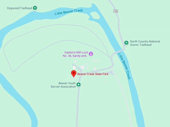 16. beaver creek state park map