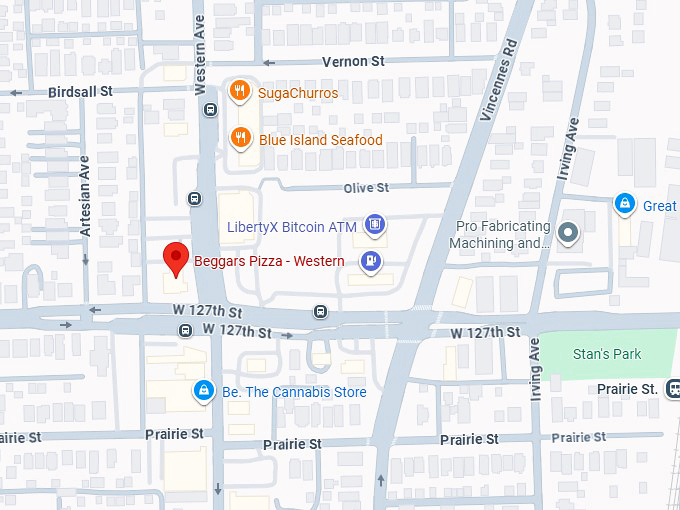 16. beggars pizza western 2660 western ave map