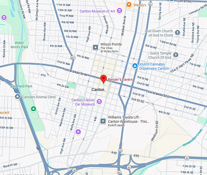 16. bender's tavern map