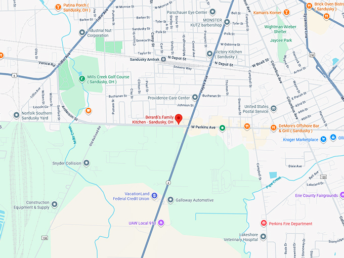16. berardi's family kitchen sandusky, oh map