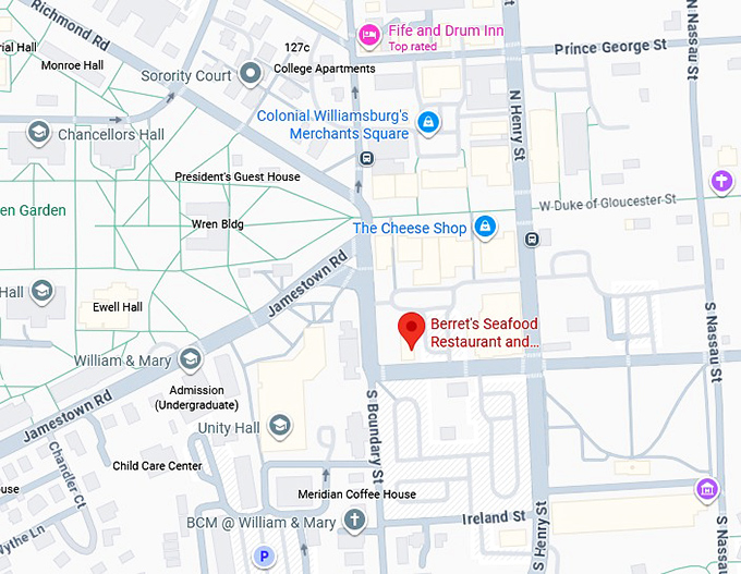 16. berret's seafood restaurant and taphouse grill map