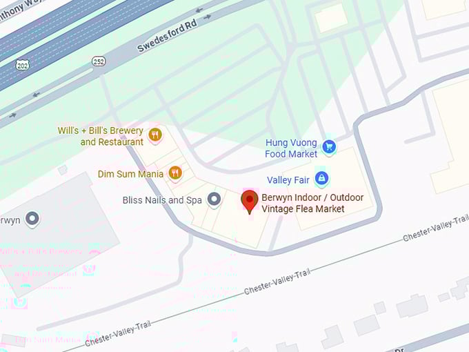 16. berwyn indoor outdoor vintage flea market map