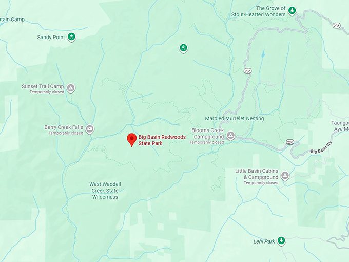big basin redwoods state park map